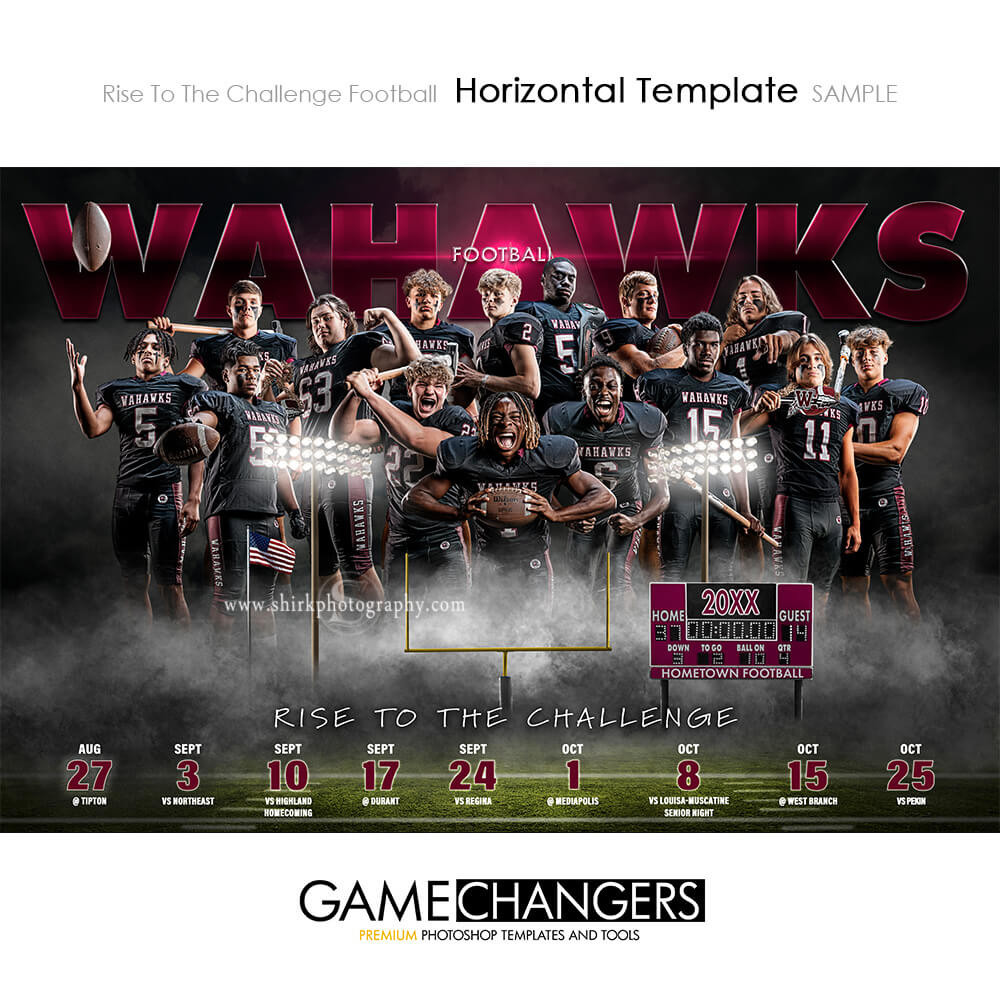 Rise To The Challenge Football Photoshop Templates + Tutorials ⋆ Game ...