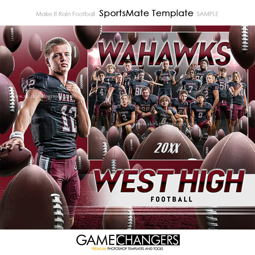 Make It Rain Football Photoshop Templates + Tutorials ⋆ Game Changers ...