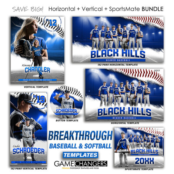 Breakthrough Baseball Softball Photoshop Templates + Tutorials ⋆ Game ...